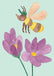 Postkarte "Biene mit Blumen" – Fraususa